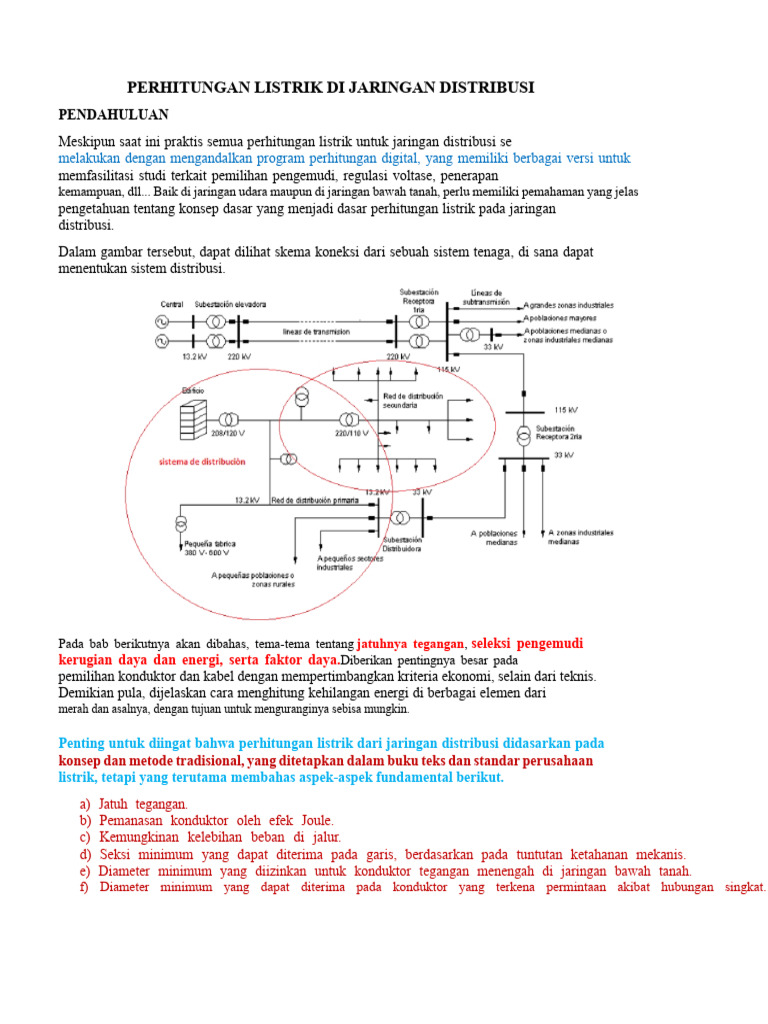 Perhitungan Listrik Di Jaringan Distribusi Listrik | PDF