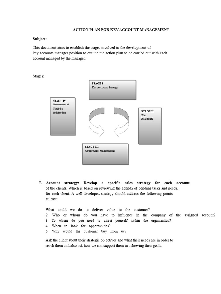 Action Plan For Key Account Management | PDF | Value (Economics) | Customer