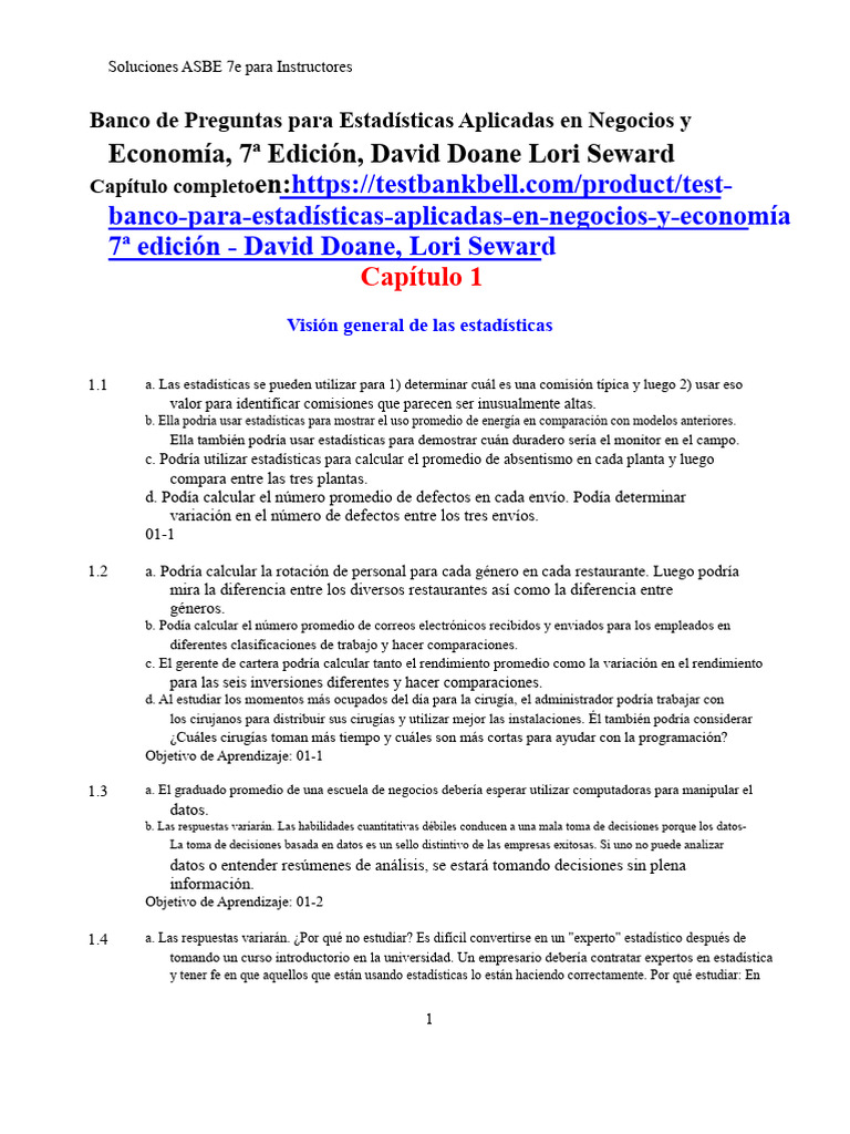 Banco de Preguntas para Estadísticas Aplicadas en Negocios y Economía ...