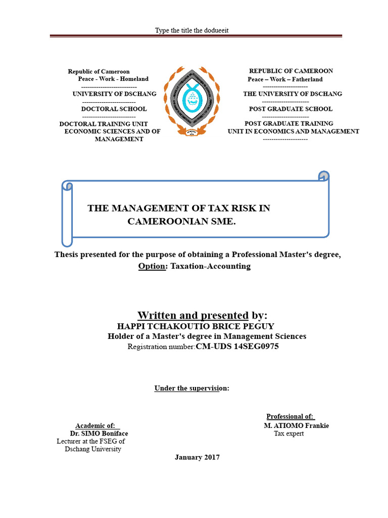 Thesis Defended in View of The | PDF | Taxes | Audit
