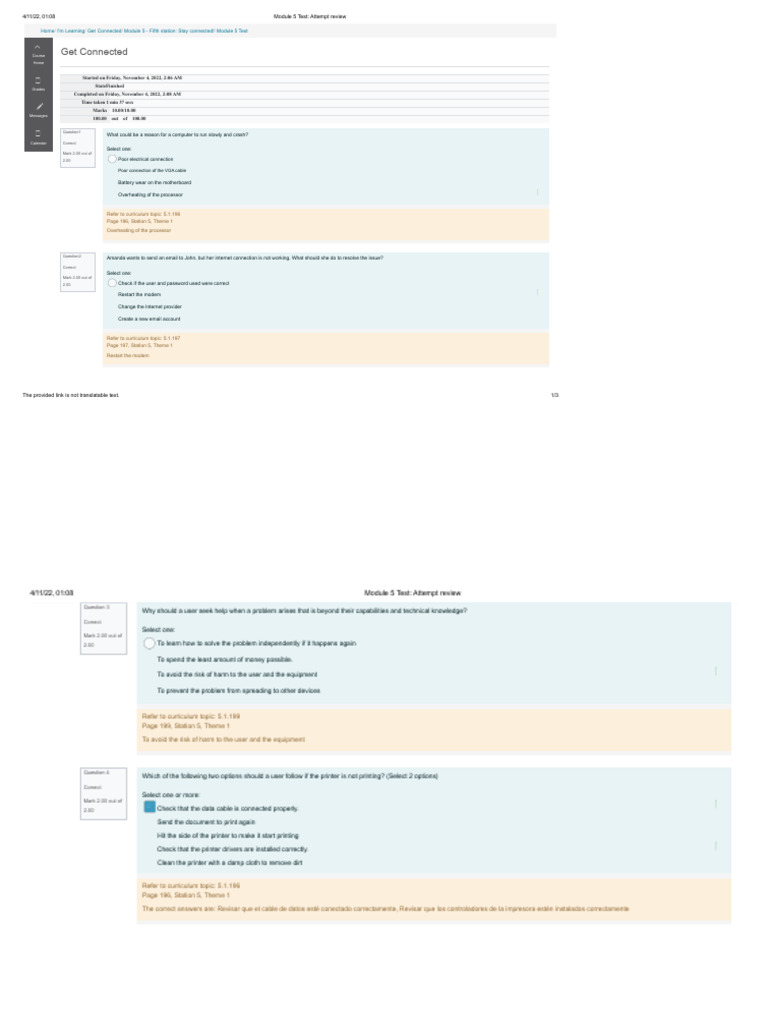 Module 5 Test Review and Answers | PDF | Printer (Computing) | Internet
