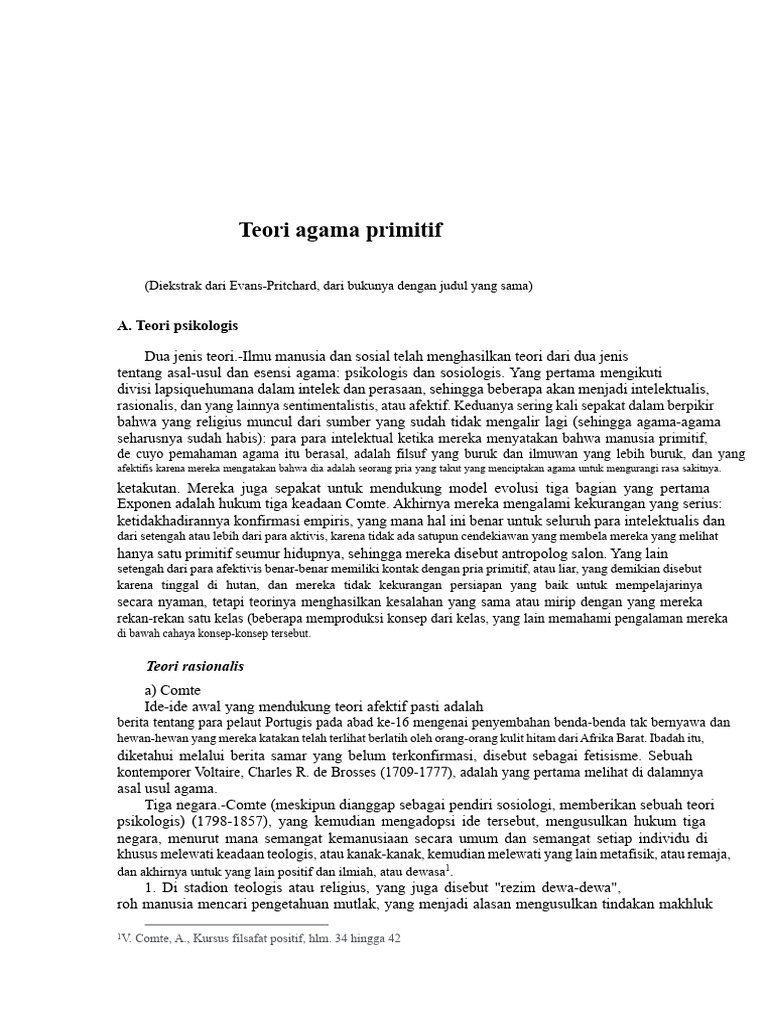 Teori Agama Primitif | PDF