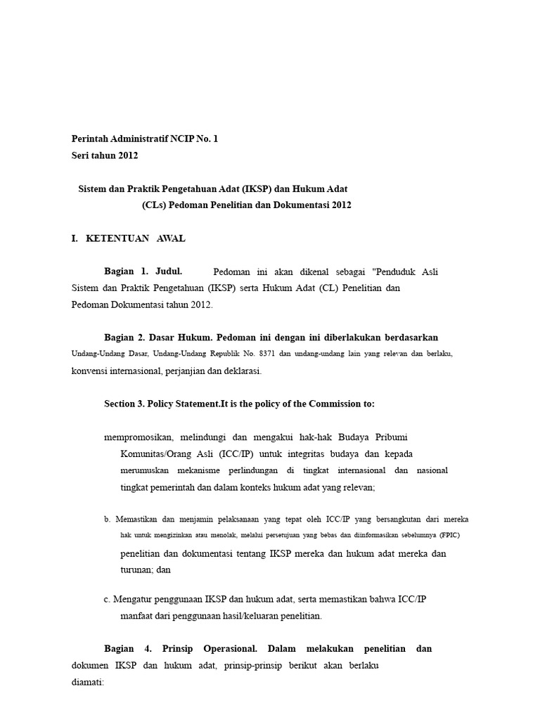 Ao 1 Sistem Pengetahuan Adat Dan Praktik Iksps Serta Pedoman Penelitian ...