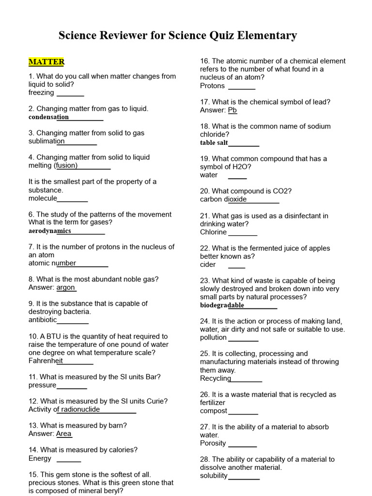 Science Quiz Bee Reviewer | PDF | Blood | Blood Vessel