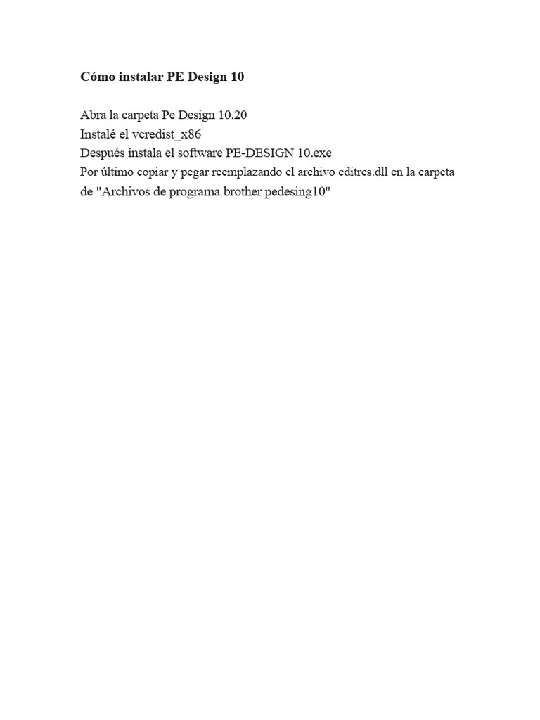 Instalación de PE Design 10 en Español | PDF