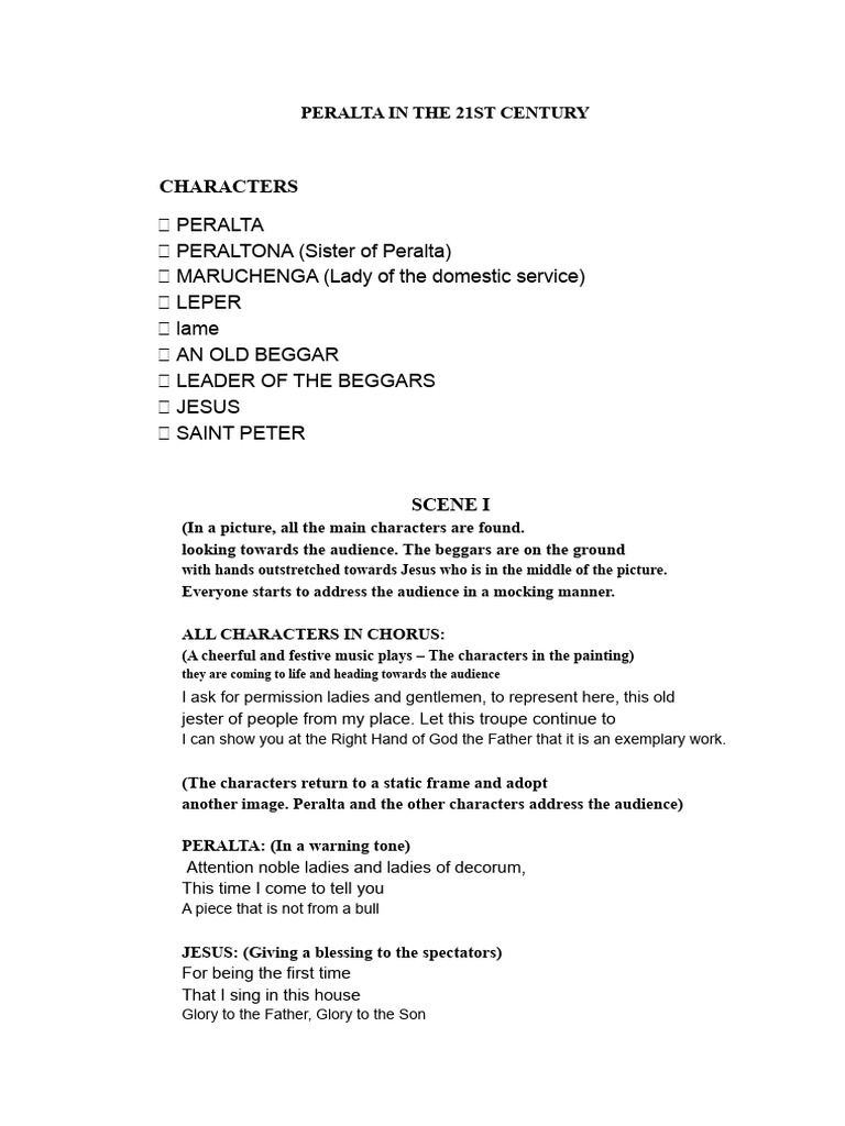 Theater Play - Peralta in The 21ST Century | PDF | Jesus