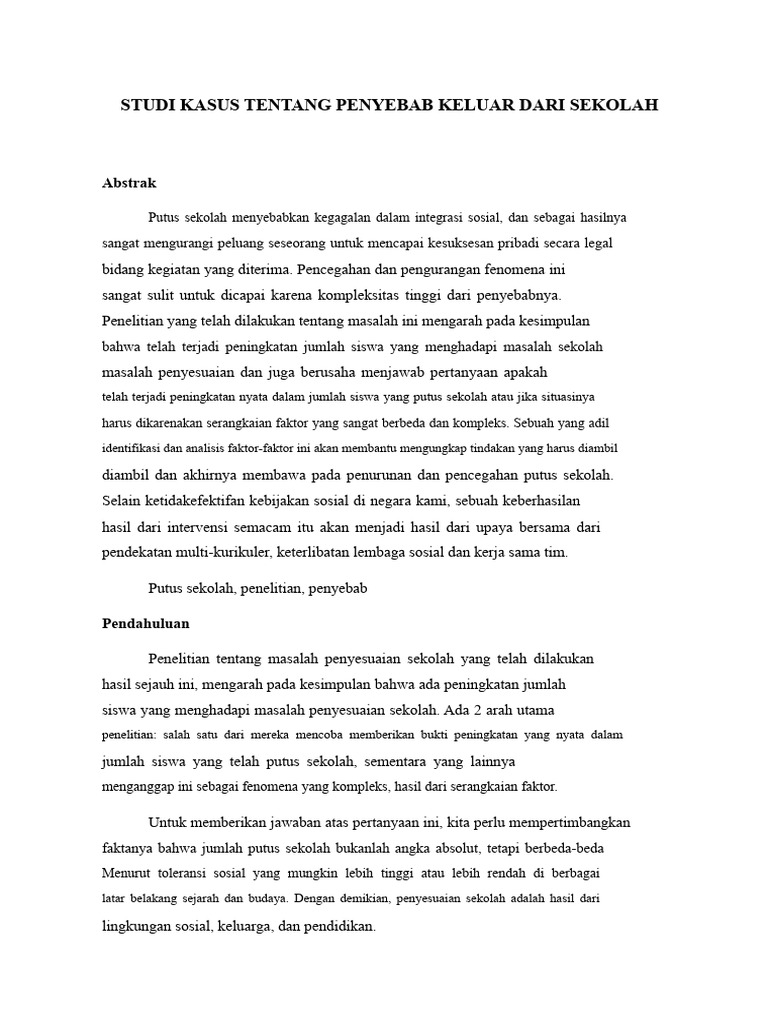 Penyebab Putus Sekolah di Sarmasu | PDF