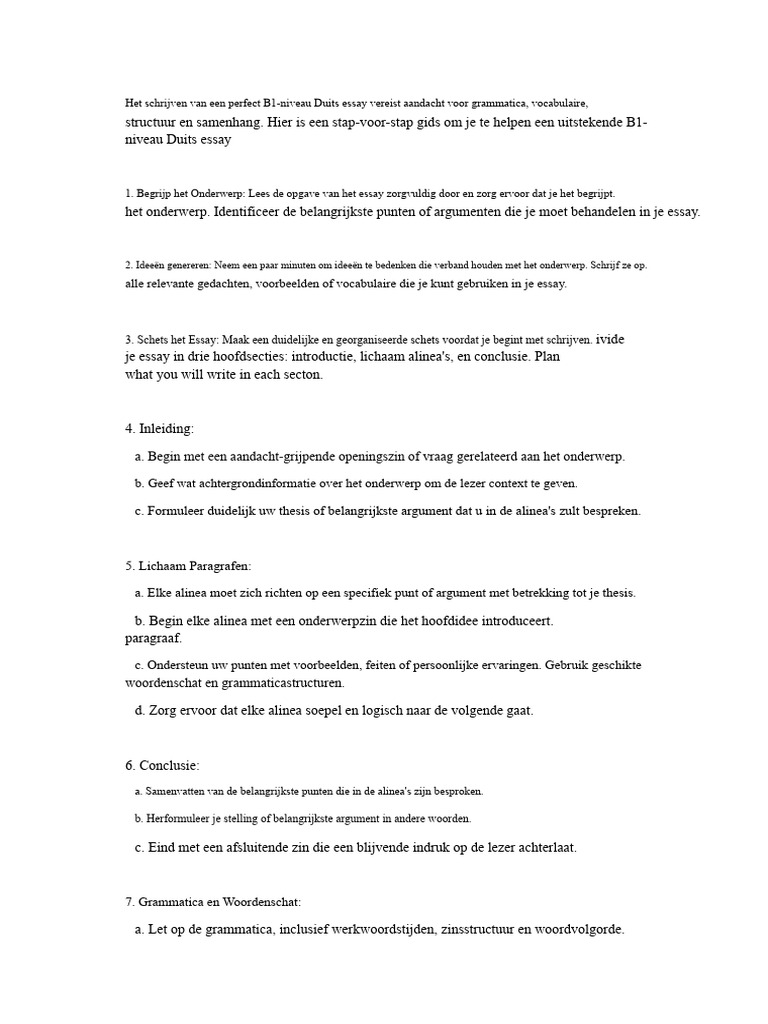 Een Perfect B1 Schrijven | PDF
