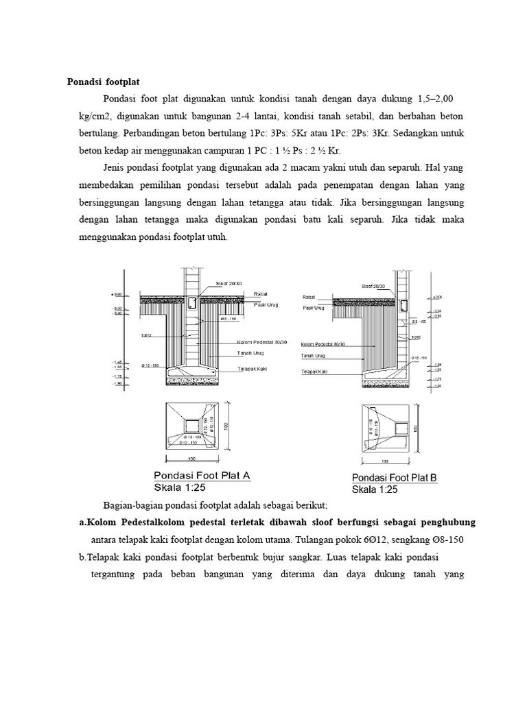 Panduan Pondasi Footplat dan Batu Kali | PDF