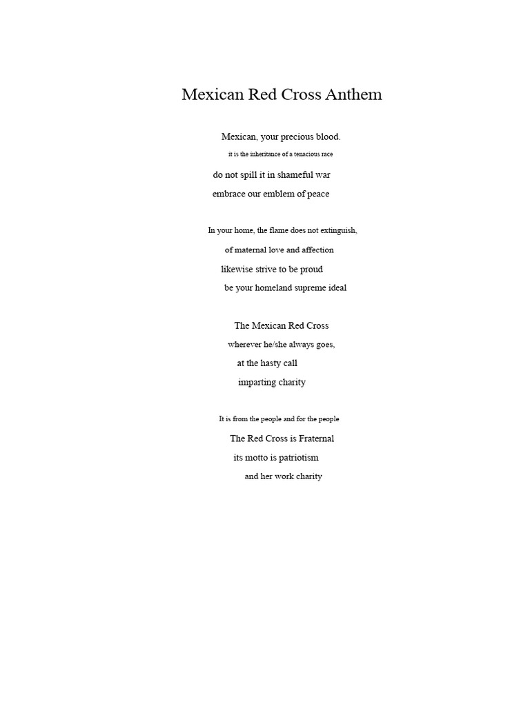 Mexican Red Cross Anthem | PDF