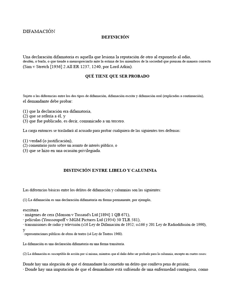 Guía Completa sobre Difamación Legal | PDF | Derecho a un juicio justo ...