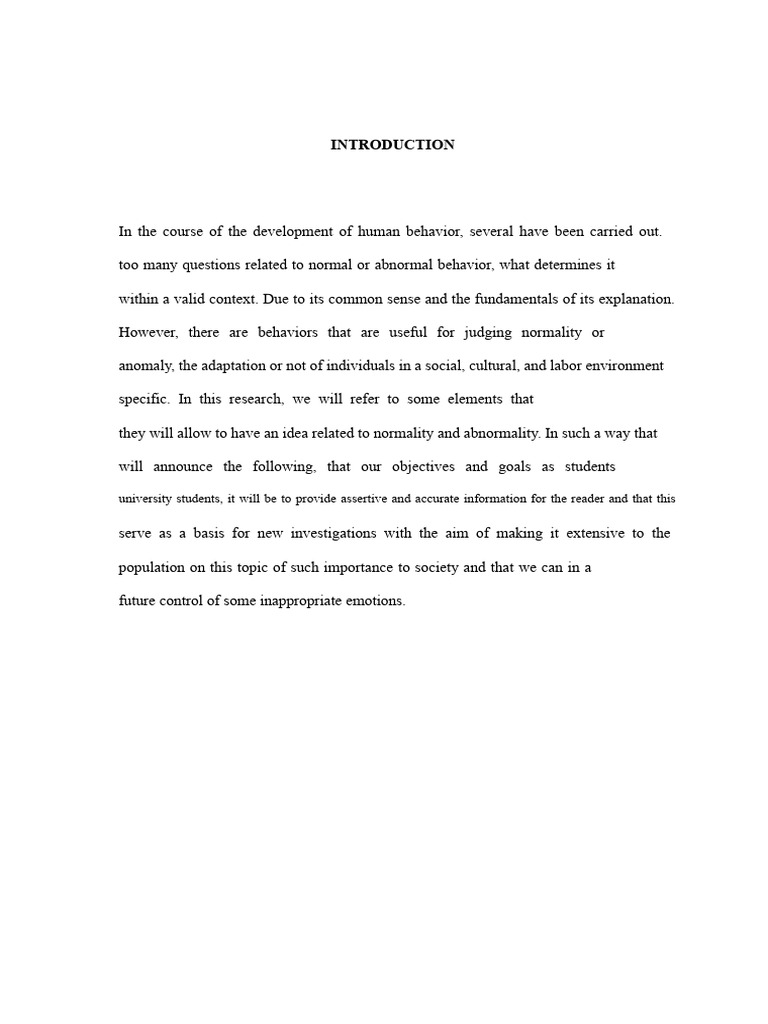 Understanding Normal vs. Abnormal Behavior | PDF | Suffering | Affect ...