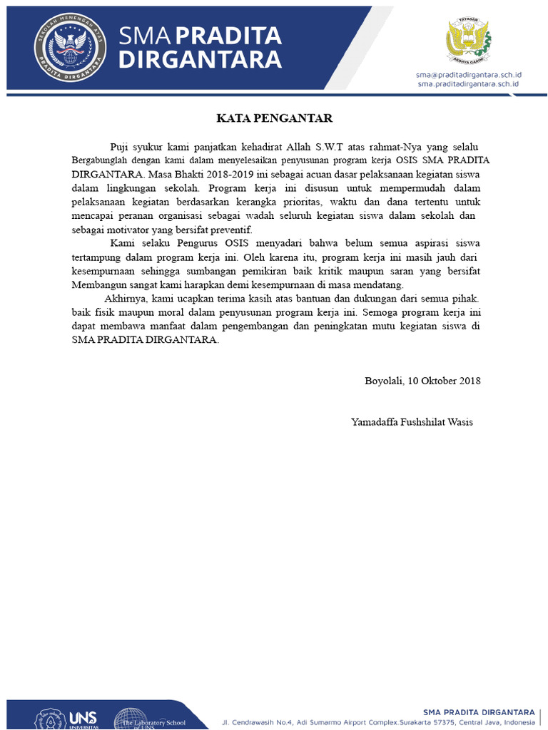 Contoh Proposal Program Kerja OSIS | PDF