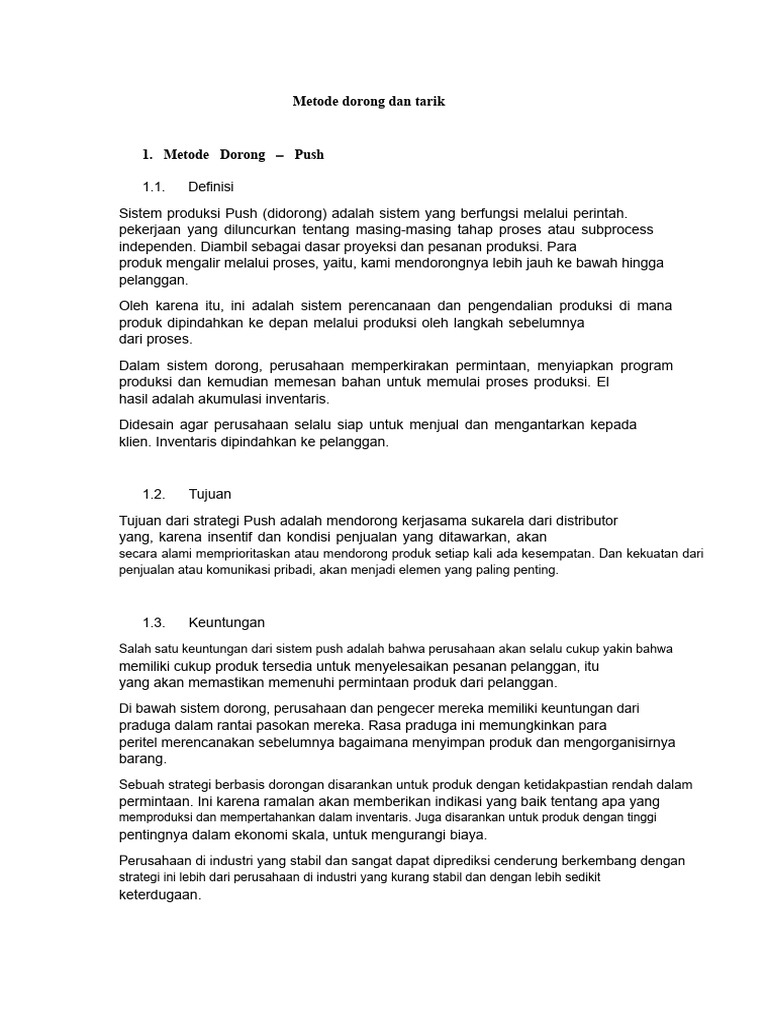 Metode Dorong Dan Tarik | PDF