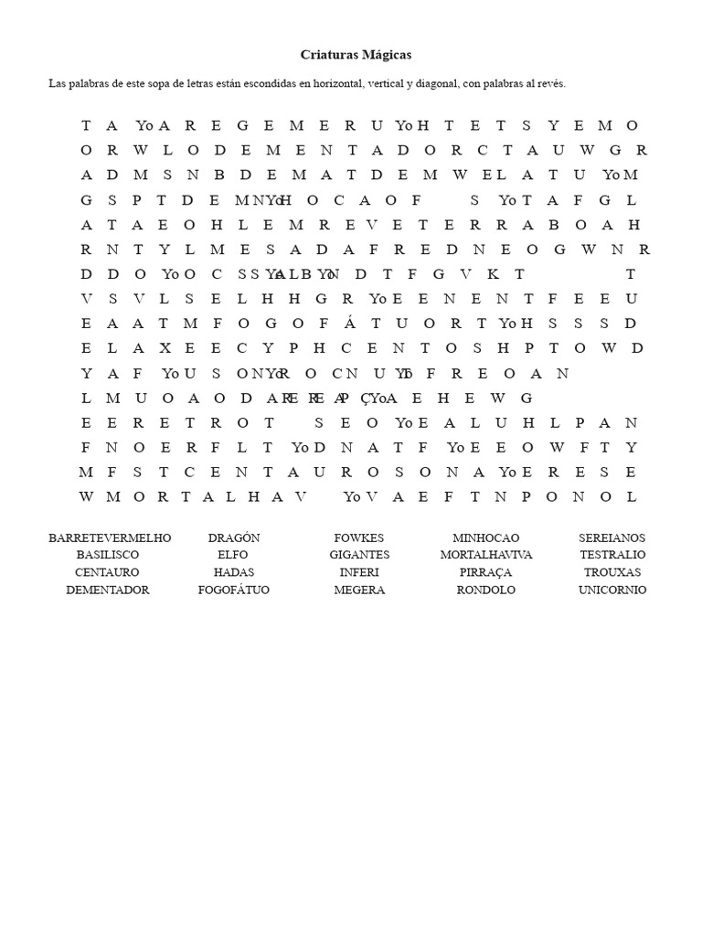 Imprimir Sopa de Letras | PDF