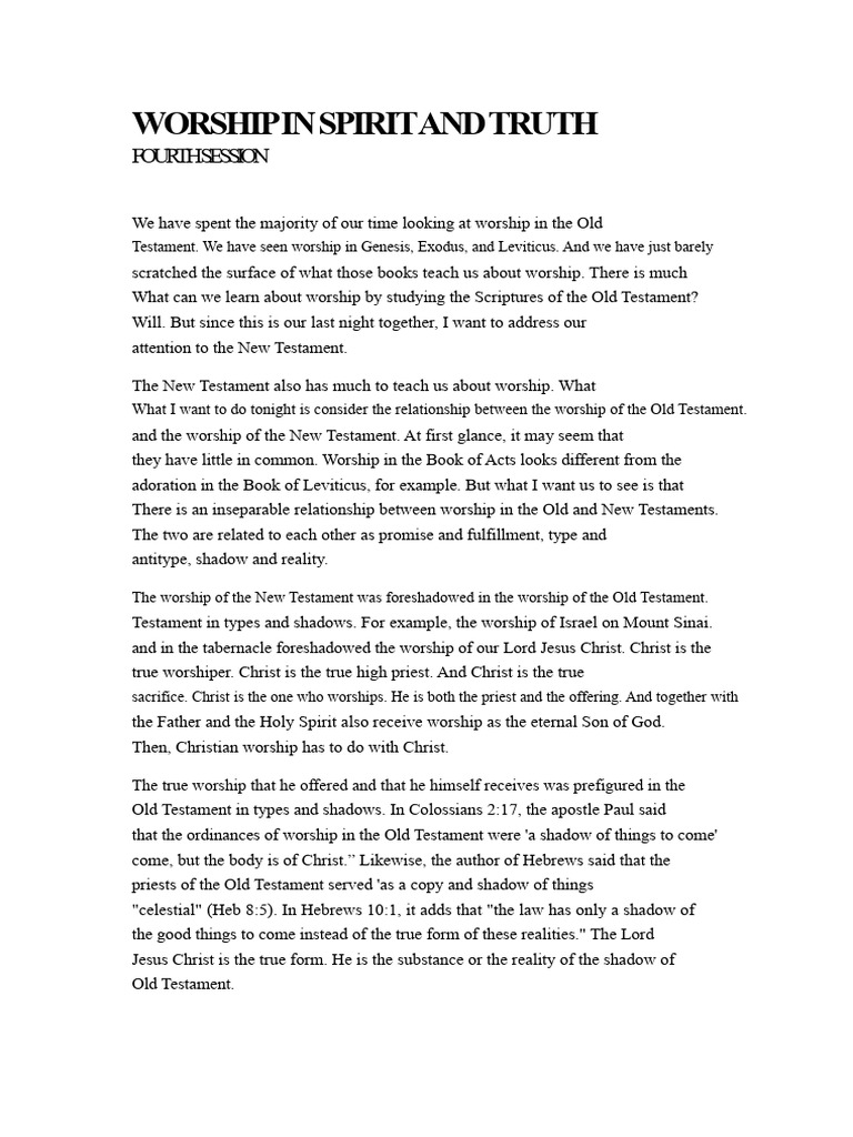 Old vs New Testament Worship Insights | PDF | God The Father | Jesus