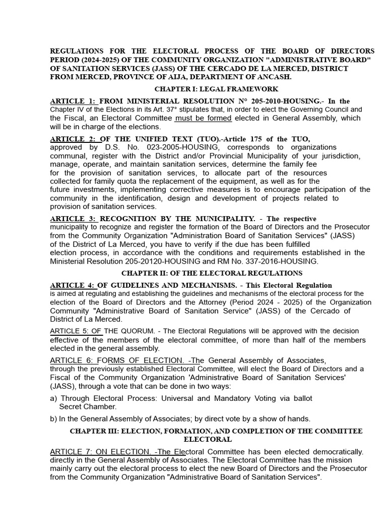 2024-2025 JASS Electoral Regulations | PDF | Voting | Elections