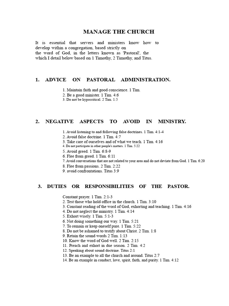 Administration of The Church | PDF