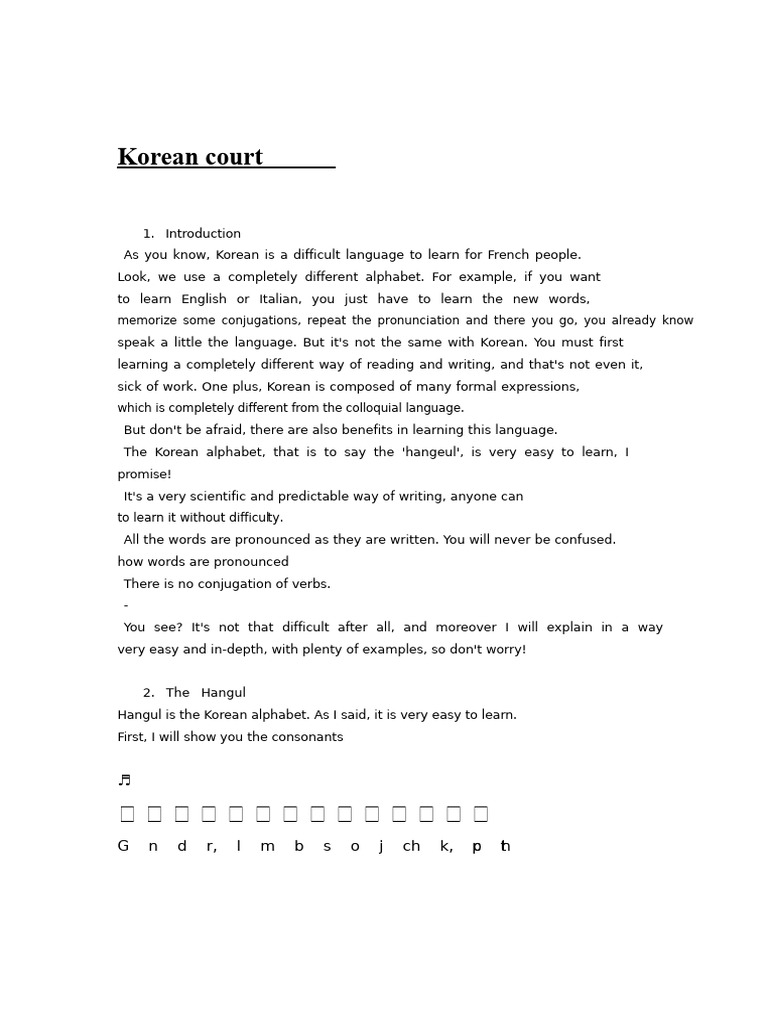 Korean Class For Everyone n.1. | PDF | Korean Language | Syllable
