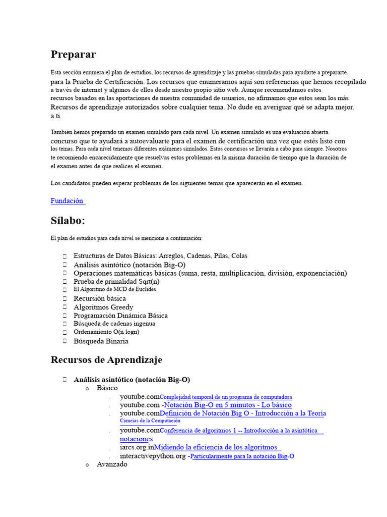 Examen de Certificación DSA y Algoritmos de CodeChef | PDF | Algoritmos | Complejidad de tiempo