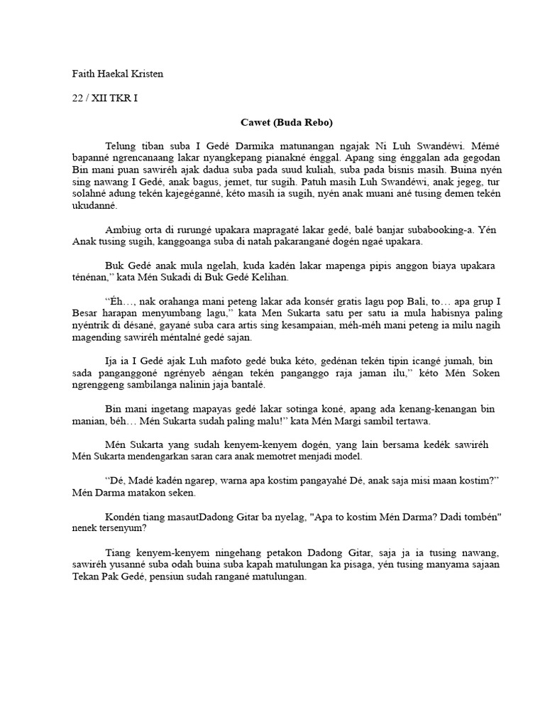 Cawet Tante dalam Acara Pernikahan | PDF