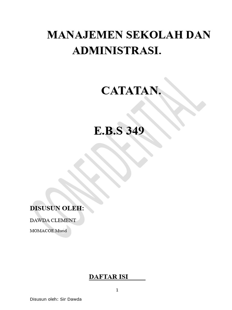 Catatan Administrasi & Manajemen Sekolah | PDF