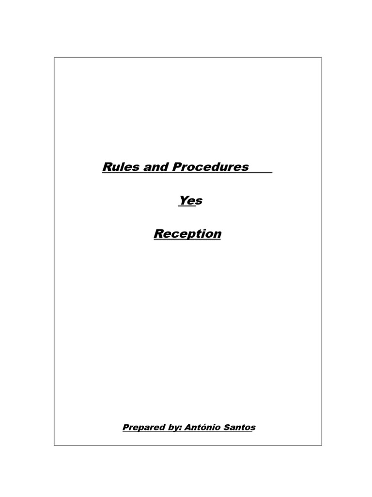 Reception Rules and Procedures Guide | PDF | Point Of Sale