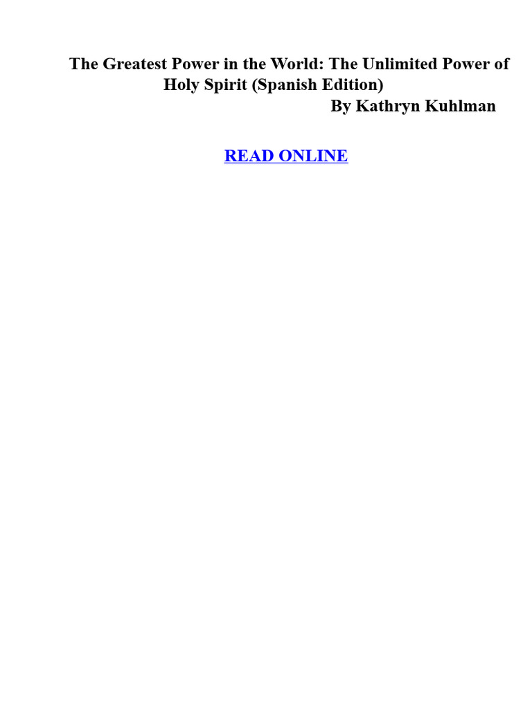 The Greatest Power in The World The Unlimited Power | PDF