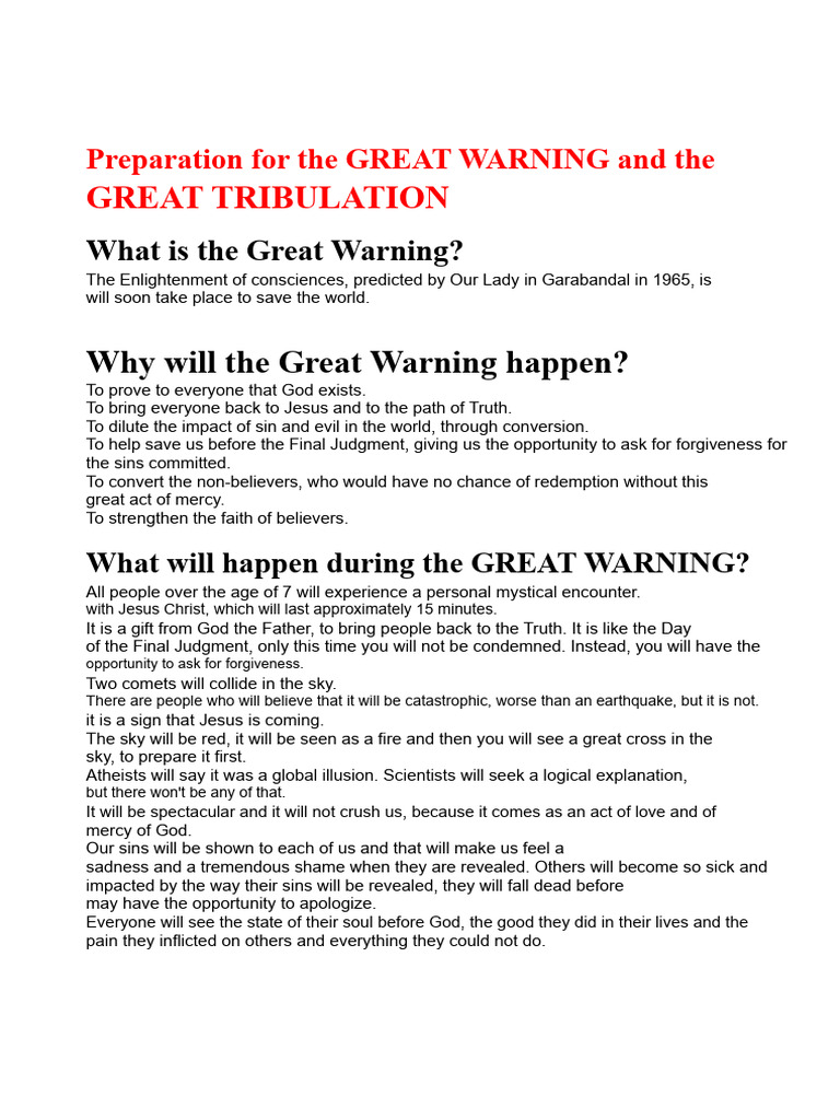 Understanding the Great Warning Event | PDF | Salvation | Jesus