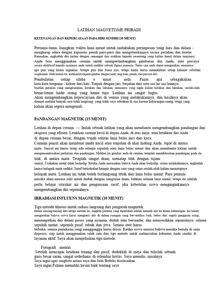 Latihan Magnetisme Pribadi | PDF