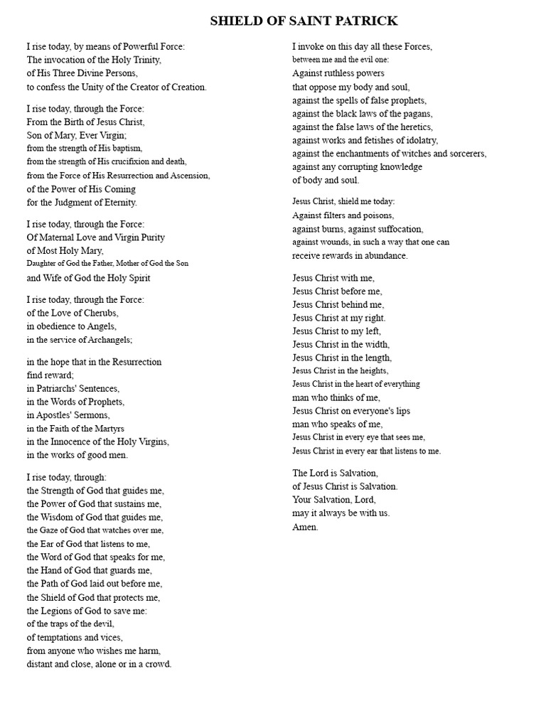 Breastplate of Saint Patrick | PDF | Jesus | Mary, Mother Of Jesus