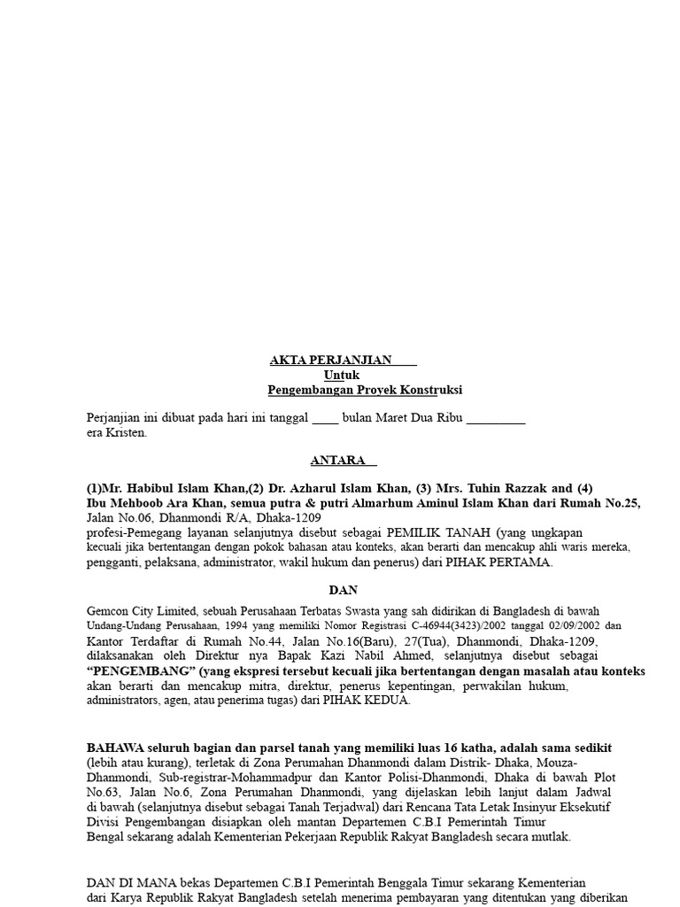Akta Perjanjian | PDF
