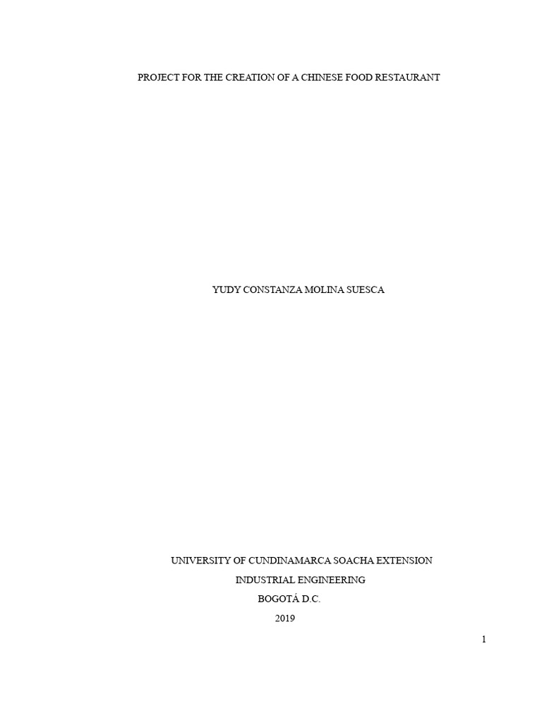 Chinese Restaurant Project Overview | PDF | Survey Methodology ...