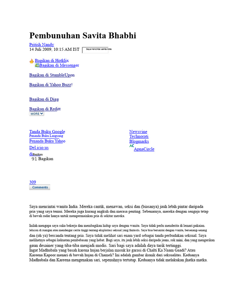 Pembunuhan Savita Bhabhi | PDF