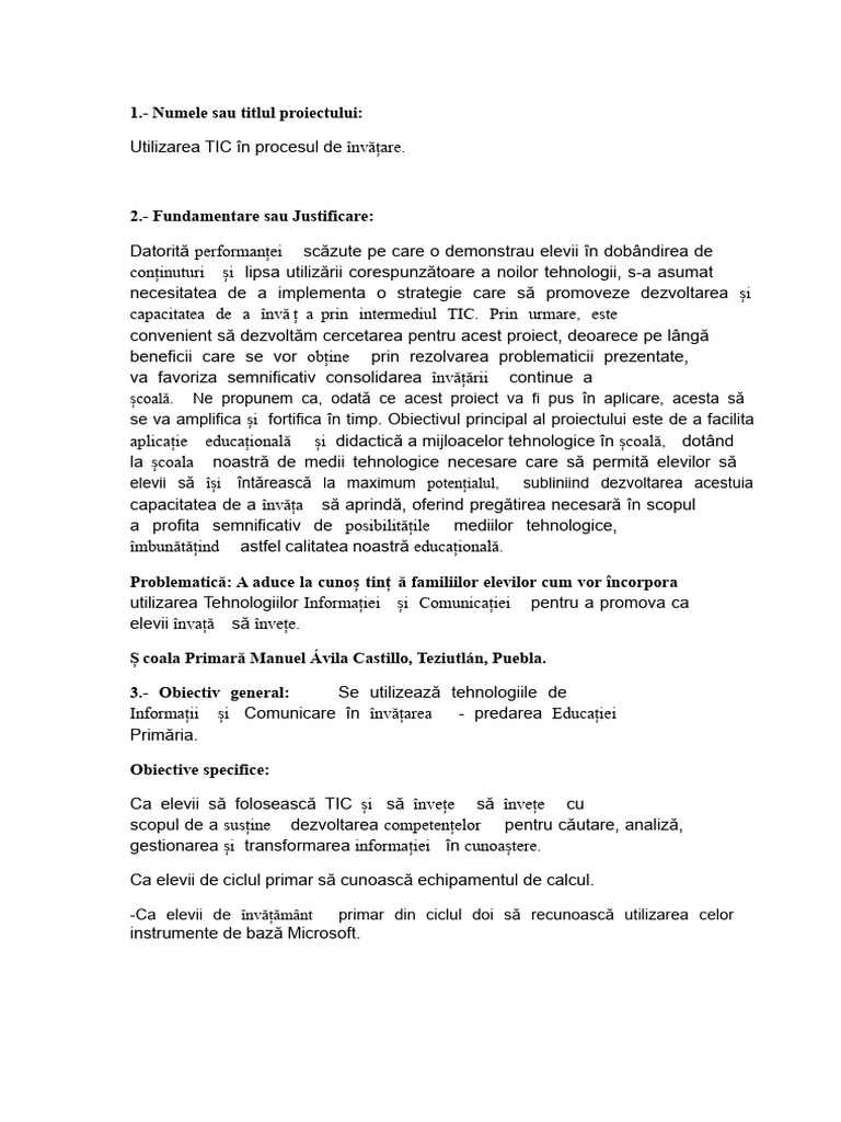 Proiect Tic Pdf
