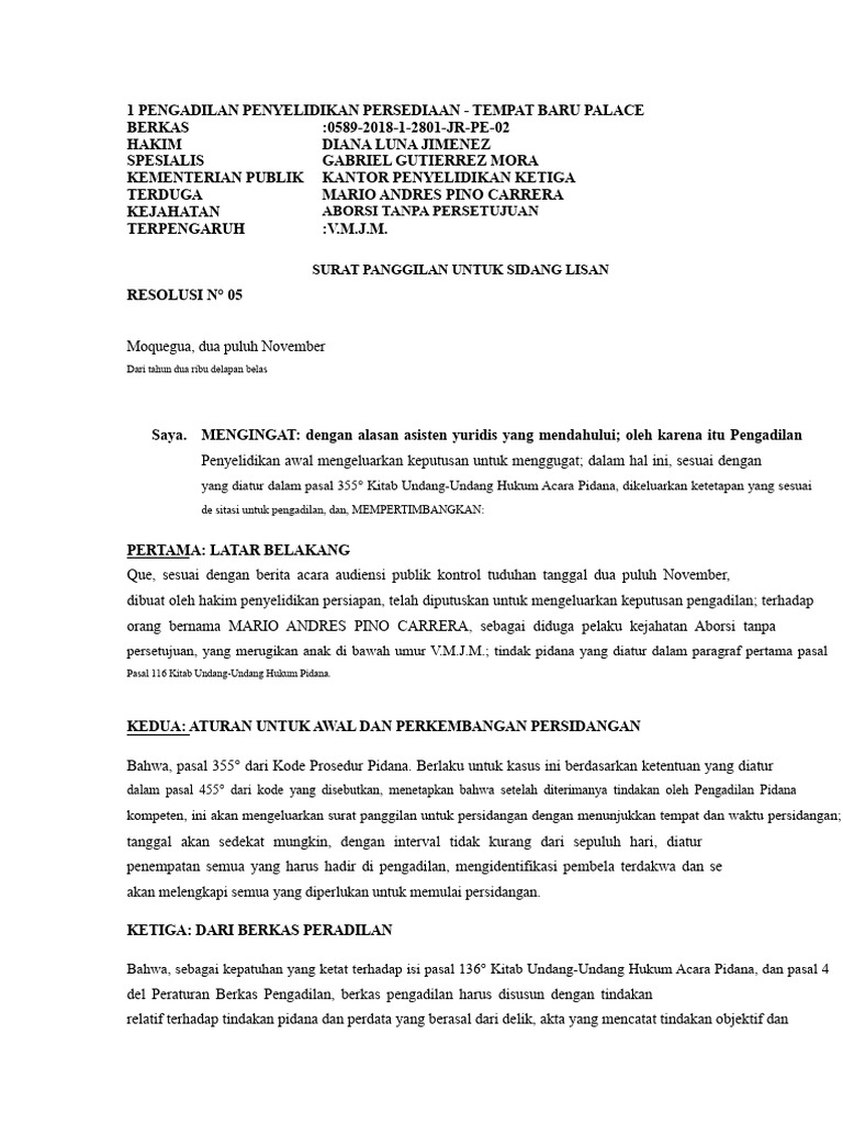 Model Mobil Sitasi Pengadilan Lisan | PDF