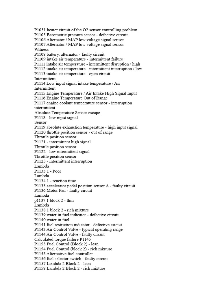 P1031 Heater Circuit of The O2 Sensor Controlling Problem | PDF ...