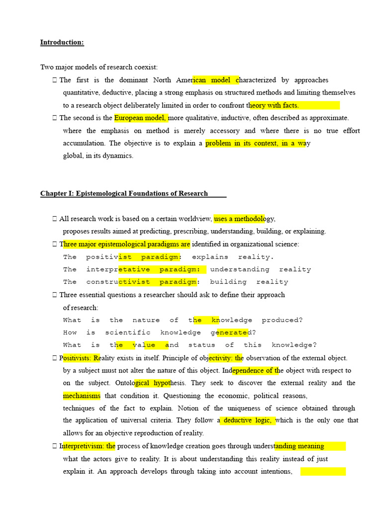 Summary of Research Methodology and Epistemology | PDF | Methodology | Validity (Statistics)