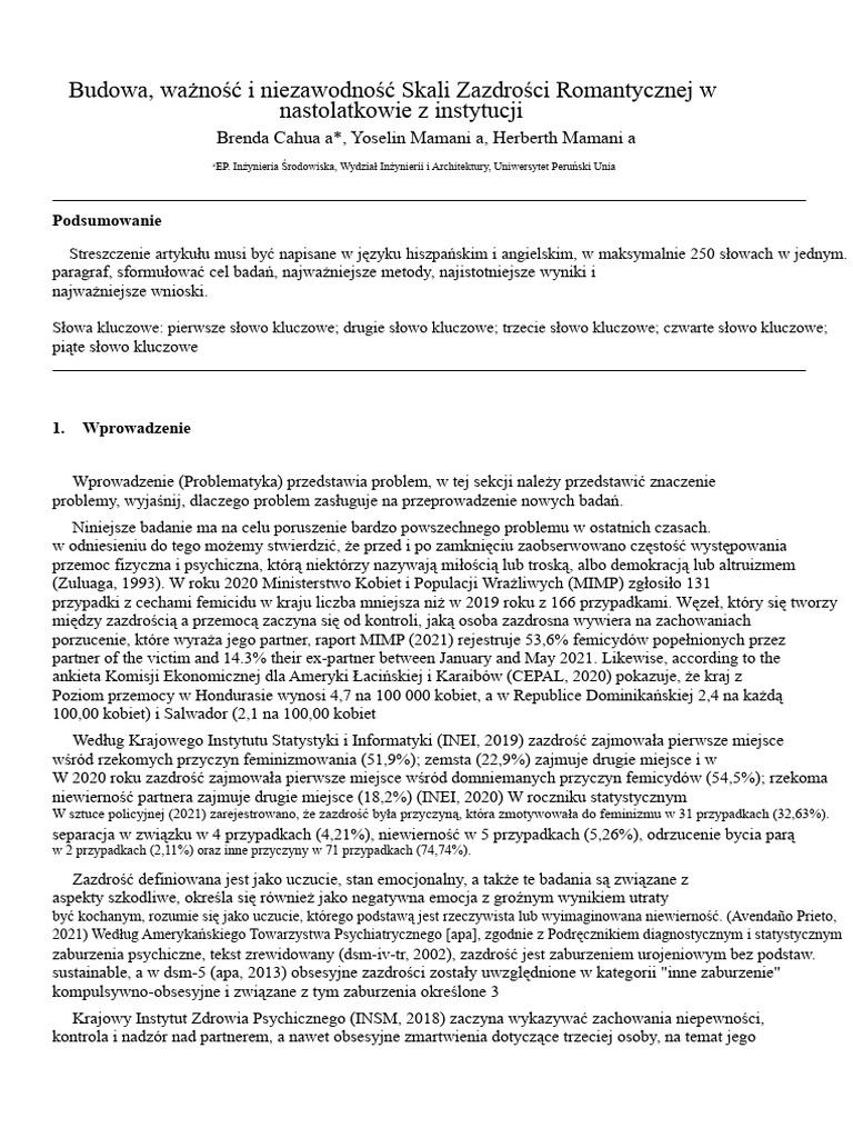 Budowa Skali Zazdrości Romantycznej FINAL | PDF