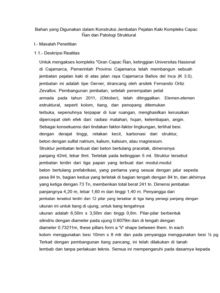 Gambar Detail Jembatan Beton Capac Ñan | PDF