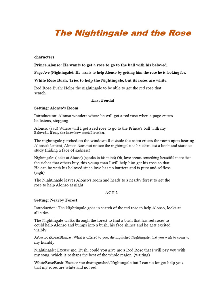The Nightingale and The Rose | PDF