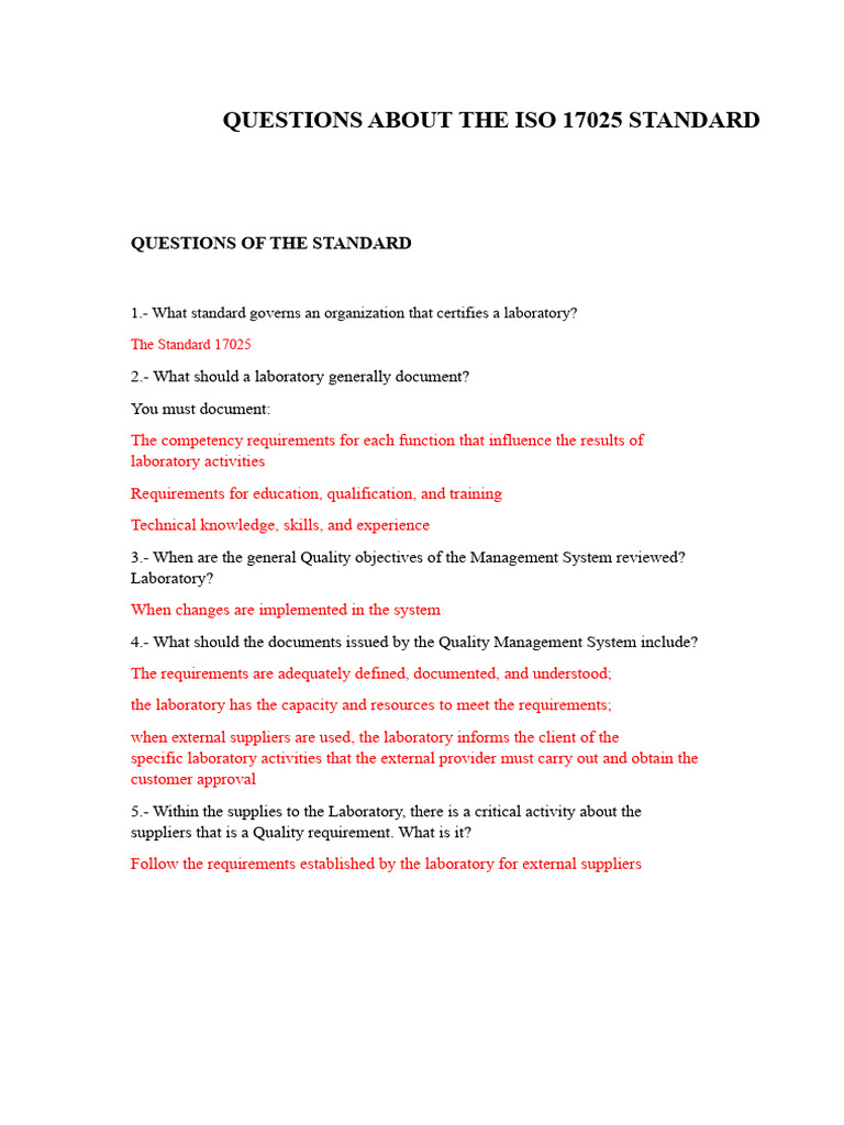 ISO 17025 Standard Q&A Guide | PDF | Calibration | Audit