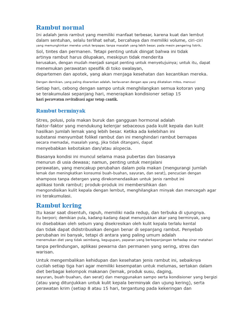 Jenis Rambut | PDF