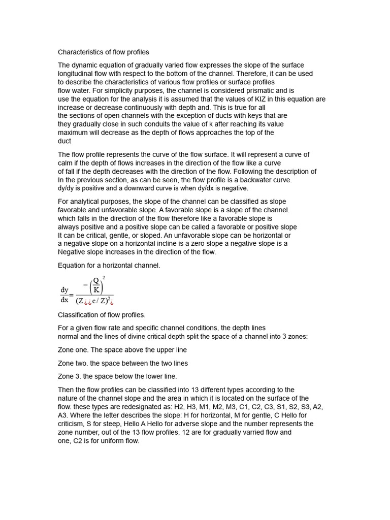 Flow Profiles and Backwater Curves | PDF | Slope | Tangent