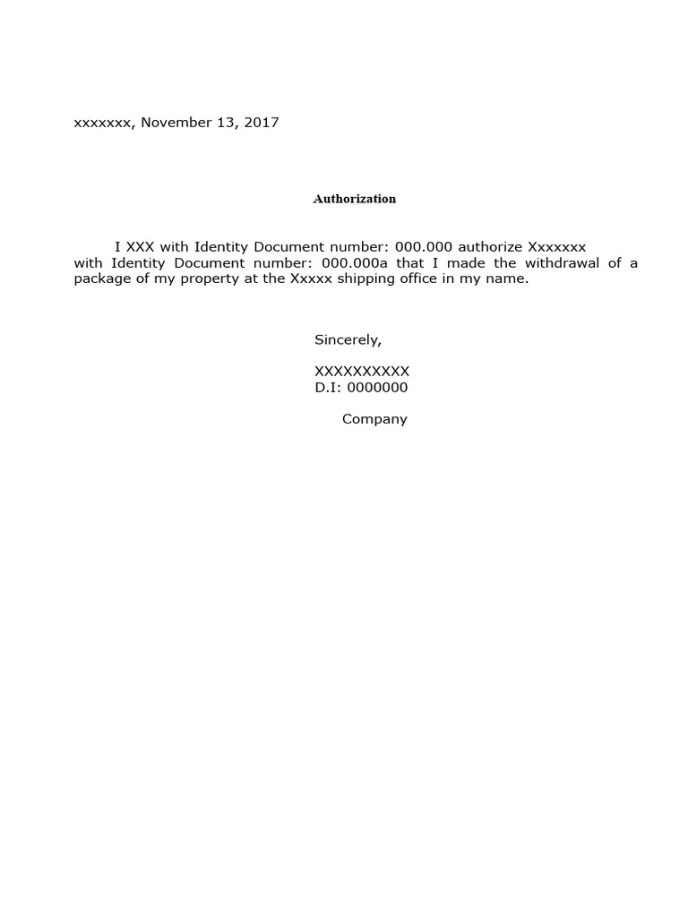 Authorization To Pick Up Packages | PDF