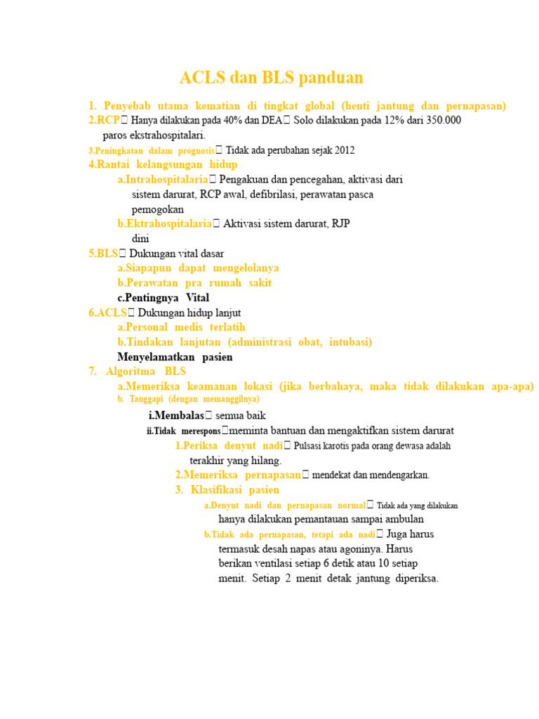 Panduan Lengkap ACLS dan BLS | PDF