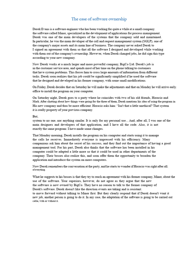 3.-The Case of Software Ownership | PDF