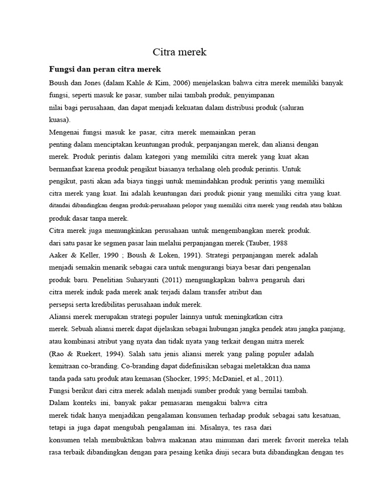 Fungsi dan Elemen Citra Merek | PDF