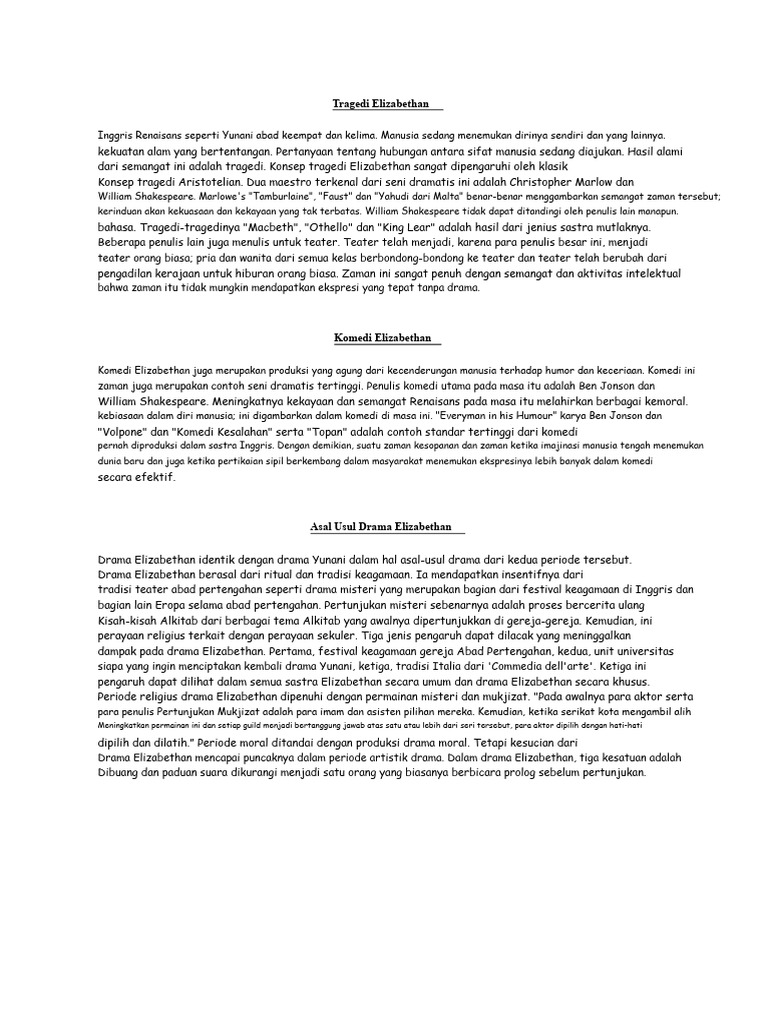 Tragedi Elizabethan | PDF