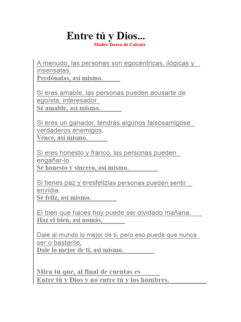 Entre Tú y Dios | PDF